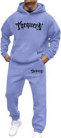 Generic Ensemble de surv&ecirc;tement pour homme avec imprim&eacute; lettres, manches longues, sweat &agrave; capuche, pantalon de surv&ecirc;tement ample, ensemble dentra&icirc;nement de jo