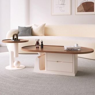 Generic Zweiteiliges Couchtisch-Set, Stylischer Sofatisch, Mit Stabiler, Wackelfreier Struktur, Geeignet for Wohnzimmer, Lounges und Büros(Brown)