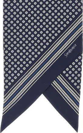 Saint Laurent Mens Blue Silk Foulard Accessory