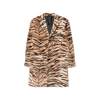 Reveres 1949 Tiger-print Notched-lapel Coat