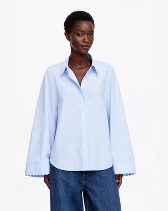 Arket Hemd Mit Bogenkante -Blau
