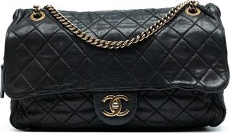 Chanel Hobo Bags - Large Quilted Iridescent Calfskin Shiva Flap - Gr. unisize - in Schwarz - für Damen