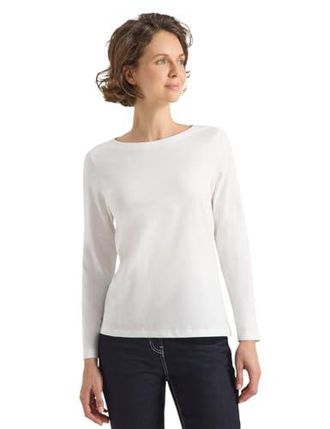 Cecil T-Shirt Basique &agrave; Manches Longues Vanilla White M