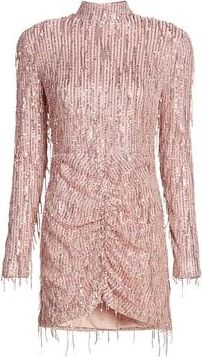 Rotate Robe courte &agrave; franges et sequins