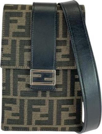 Fendi unisex, Pre-owned, Multicolore, Taille: ONE Size Pre-owned Zucca Canvas Leather Shoulder Bag