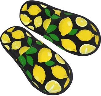 Generic Pantoufles Moelleuses Impression De Citron Chaussons Confort Hiver Slippers Pour Ext&eacute;rieur Femme Int&eacute;rieur M