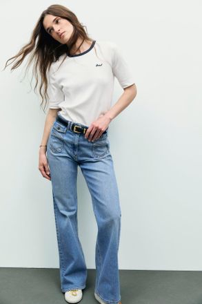 Gerard Darel T-shirt en coton bicolore - BESS - Bleu Nuit