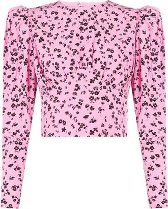 Rotate Top en jacquard fin imprim&eacute; fleuris