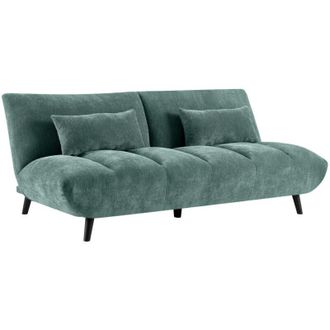 DRAWER Canap&eacute; convertible 3 places en tissu chenille - Bleu canard - Peco