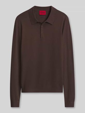 HUGO BOSS Regular Fit Poloshirt mit Feinstrickstruktur aus Viskosemix