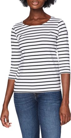 Armor Lux Damen 6225 T-Shirt, Weiß (Bi9 Blanc/Rich Navy), XL (Herstellergröße: 46 - 2XL) (Taille fabricant 5)