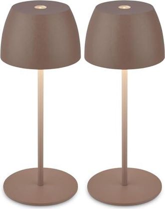 Briloner Mini LED Tischlampe kabellos IP44 mit Touch, stufenlos dimmbar, Akku & Lichtquelle tauschbar, Nachttischlampe, Dekolampe, LED Lampe, Akku Tischleuchte