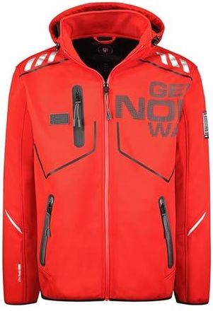 Geographical Norway Robin Men - Veste Softshell Homme Impermeable &agrave; Capuche - Manteau Outdoor Blouson Coupe Vent Tactique Resistant - Randonnee Ski Automne Hiver Printemp