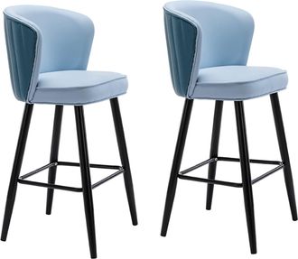 Generic Barhocker-Set (2er-Set), Tresenhocker mit Armlehnen und R&uuml;ckenlehne, Hochst&uuml;hle mit Sitzfl&auml;che aus PU-Leder f&uuml;r die K&uuml;che