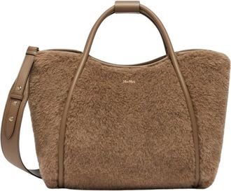 Max Mara Femme, Sacs, Brun, Taille: ONE Size Sac &agrave; main Teddy en alpaga et cachemire