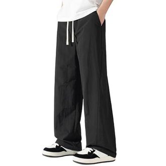 Generic Pantalon de jogging pour homme - Coupe droite - Taille &eacute;lastique - Cordon de serrage - Confortable - Pour le quotidien, la maison, lext&eacute;rieur, la marc