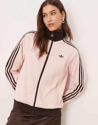 adidas Originals Veste de surv&ecirc;tement classique - Rose sable et caf&eacute; aurora