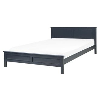 Beliani Holzbett Blau 140 x 200 cm Mit Lattenrost Elegante Ausstrahlung Klassisch