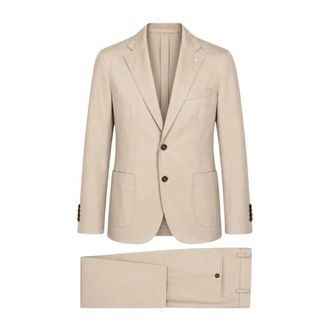 Manuel Ritz Einreihiger Anzug - - Suits - Herren - Beige - M