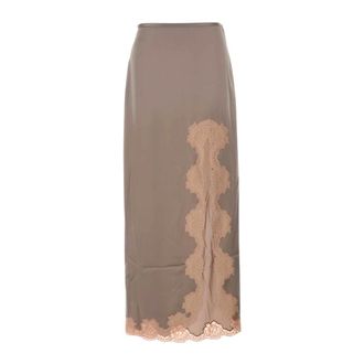 Valentino Garavani Jupe en satin - Femme - Jupes - Gris - Taille: 38 FR