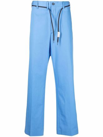 Marni pantalon de costume &agrave; coupe droite - Bleu