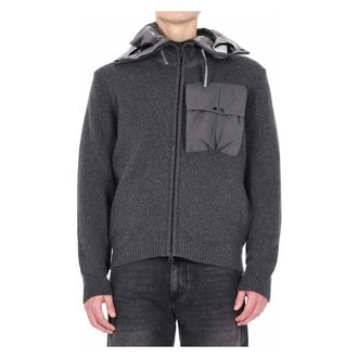 C.P. Company C.p. Company, Homme, Sweatshirts et sweats &agrave; capuche, Gris, Taille: XL Maglia full zip goggle