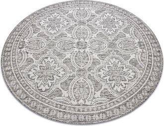 RugsX Rugsx - Teppich sisal loft 21193 boho Kreis elfenbein/silber/taupe beige rund 160 cm