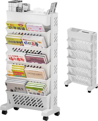 Generic Mobiles, mobiles Aufbewahrungsregal mit 6 Ebenen, Schreibtisch-Organizer, Aktenordner, Zubeh&ouml;r, Regale f&uuml;r Wohnzimmer, Zuhause, Schule