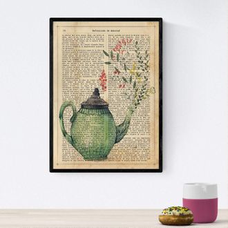 Nacnic Poster Frucht mit Text. Kunstdruck Tee-Zeit mit Bildern der gesunden Ernährung mit Definitionen. A4-Format