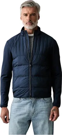 Hackett Homme, Vestes, Bleu, Taille: M Sweat matelass&eacute; hybride zipp&eacute;
