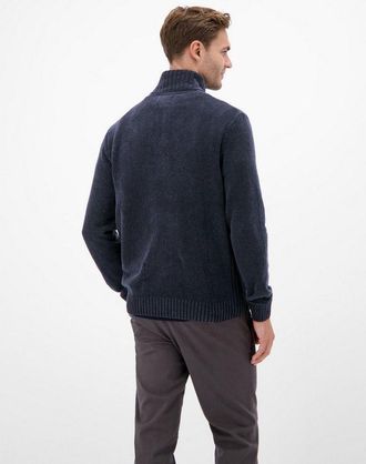 Lerros Strickpullover Chenille-Pullover mit Troyer