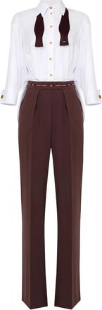 Elisabetta Franchi combinaison en coton - Noir