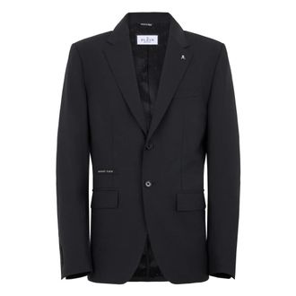 Philipp Plein Regular Fit Blazer Rever 2 Bottoni - - Jackets - Herren - Schwarzk - M