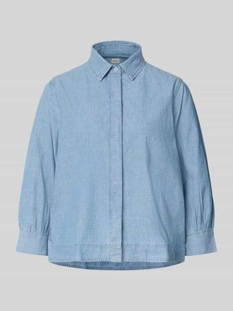 Stefanel Bluse mit Hemdblusenkragen und verdeckter Knopfleiste