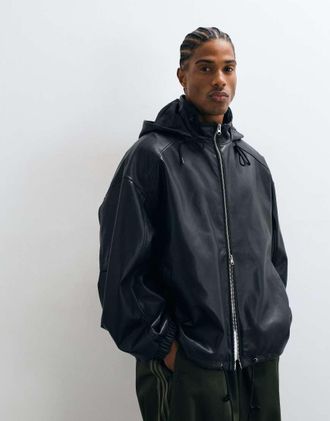 Asos veste imitation cuir noire