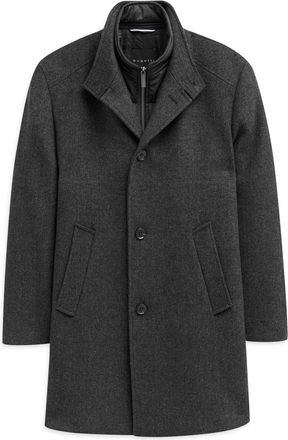 Bugatti Wattierter Kurzmantel aus einem Woll-Mix mit Steppblende in