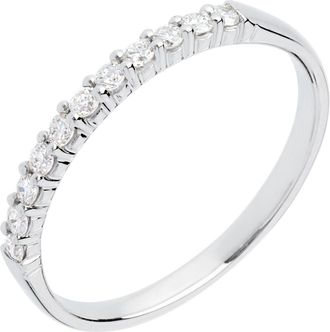 Edenly Trauring semi pavé in Weissgold - Krappenfassung - 11 Diamanten