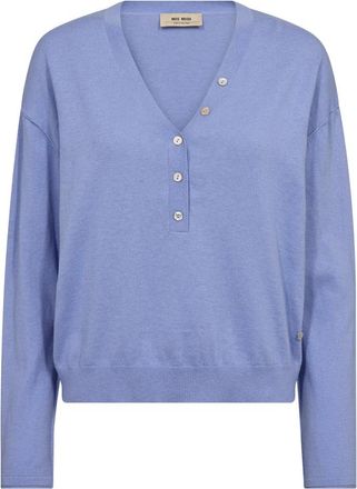 Mos Mosh MOS Mosh, Femme, Pulls, Bleu, Taille: 38 FR Pull en Tricot Doux avec Détails de Boutons