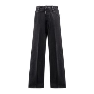Dsquared2 Schwarze Jeans mit Logo-Kn&ouml;pfen - - Jeans - Herren - Schwarzk - L