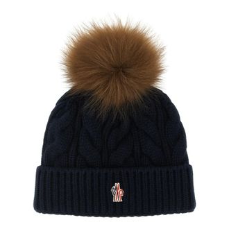 Moncler Bonnet en Laine et Cachemire - Femme - Accessoires - Bleu - Taille: ONE Size