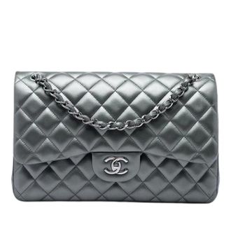 Chanel Pre-owned Sac Bandouli&egrave;re Classique Double Flap - Femme - Pre-owned - Gris - Taille: ONE Size