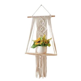 Generico Sghtil &Eacute;tag&egrave;res flottantes boh&egrave;me | &Eacute;tag&egrave;re de Rangement Murale tiss&eacute;e &agrave; la Main pour d&eacute;coration dint&eacute;rieur Rustique, Support de Rangement boh&egrave;me en p