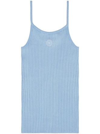 Sporty & Rich débardeur nervuré à patch logo - Bleu