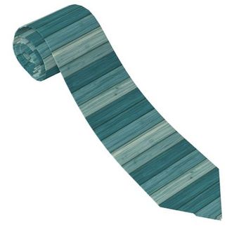 Generic Impression Rétro Cyan Grain De Bois A Cravates Hommes Élégante Cravate Homme Classique Cravatte Pour Événements Scolaires Fêtes