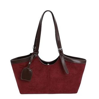 Generic Sac fourre-tout rétro tendance pour femme en daim synthétique de luxe pour femme, grande capacité, sac à bandoulière pour le travail, lécole, lunivers