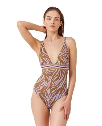 Gottex Luma Wild Nostalgia Maillot de Bain Une pièce à col en V pour Femme, Lil Must, 42