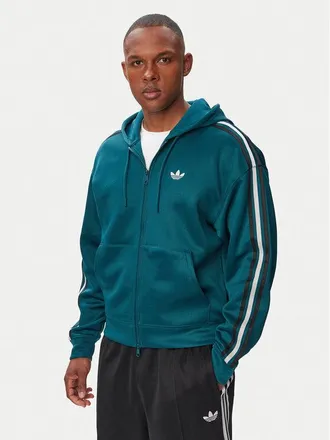 adidas Sweatshirt adicolor Spacer KS7423 Dunkelgr&uuml;n Oversize