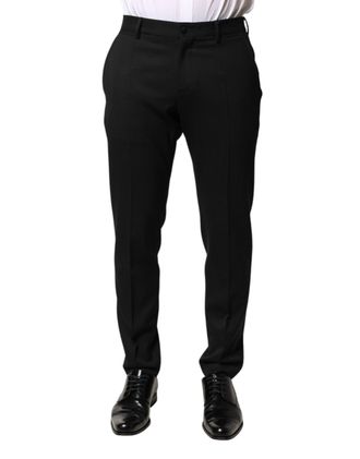 Dolce & Gabbana Mens Wool Dress Trousers Black