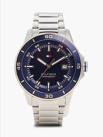 Tommy Hilfiger Montre noire en acier inoxydable