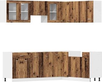 vidaXL vidaXL 11-tlg. K&uuml;chenschrank-Set Lyon Altholz-Optik Holzwerkstoff